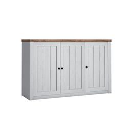 SIDEBOARD L&eacute;andre Wei&szlig; und Holz