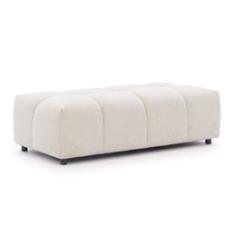 HOCKER Bubble mit Sitzfl&auml;che in Bubble-Optik aus weichem Hellbeige Strukturstoff mit sch&ouml;ner Sitzkomfort