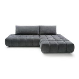 ECKSOFA GARDA Grau Chenille mit Schlaffunktion