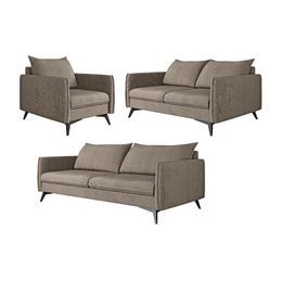 SITZGARNITUR 3+2+1 Pulse Dunkelbeige Luxusmikrofaser