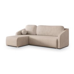 ECKSOFA MARELLO Beige Geflochtener Stoff mit Schlaffunktion