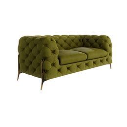 CHESTERFIELD-SOFA 2-sitzer Lexi Olive Samt