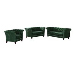 SITZGARNITUR 3+2+1 Chesterfield Fusion Gr&uuml;n Samt