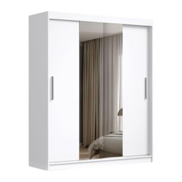 SCHWEBET&Uuml;RENSCHRANK VIVA 180/215,5/59cm 2-t&uuml;rig mit Spiegel Wei&szlig;