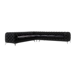 ECKSOFA Chesterfield Laura Schwarz Samt