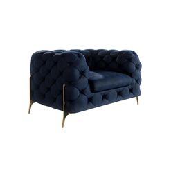 CHESTERFIELD-SESSEL Lexi Marineblau Samt