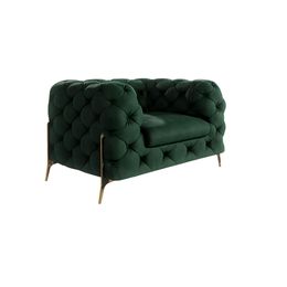 CHESTERFIELD-SESSEL Lexi Flasche Gr&uuml;n Samt
