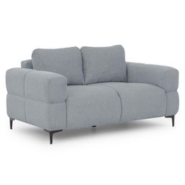 2-SITZER-SOFA Cardea in Bubble-Optik aus weichem Grau Strukturstoff mit hohem Sitzkomfort