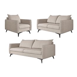 SITZGARNITUR 3+2+1 Pulse Beige Luxusmikrofaser