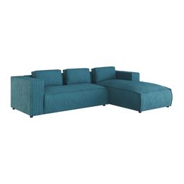 ECKSOFA Nova T&uuml;rkis Cord, Ottomane rechts