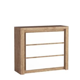 KOMMODE VARUS 114/97,5/40,5cm mit 3 Schubladen T&uuml;ren Eichefarben
