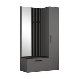 GARDEROBENSCHRANK MODULO 120,6/204/40 cm Modern Garderobe-Set Grau