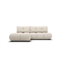 ECKSOFA CORSO L-S Beige Boucle-Stoff mit Schlaffunktion