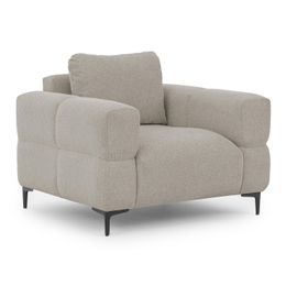 SESSEL Cardea in Bubble-Optik aus weichem Taupe Strukturstoff mit hohem Sitzkomfort