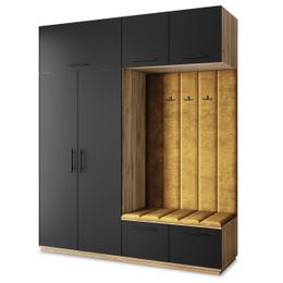 GARDEROBENSCHRANK REMA 200/240/60 cm Modern Garderobe-Set Eiche Wotan