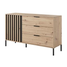 SIDEBOARD TALLINO 137/81/40 cm mit 3 Schubladen und 1 T&uuml;ren Eiche Artisan