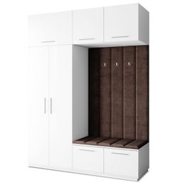 GARDEROBENSCHRANK REMA 180/240/60 cm Modern Garderobe-Set Wei&szlig;