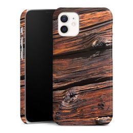 DeinDesign iPhone 12 mini Handy Premium Case Smartphone Handyh&uuml;lle Schutzh&uuml;lle gl&auml;nzend Beams Wood Wooden Look Premium Case