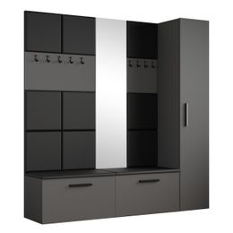 GARDEROBENSCHRANK MODULO 201,2/204/40 cm Modern Garderobe-Set Grau