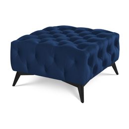 HOCKER Chesterfield Whitby Marineblau Samt mit schwarzen F&uuml;&szlig;en