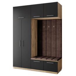 GARDEROBENSCHRANK REMA 180/240/60 cm Modern Garderobe-Set Eiche Wotan