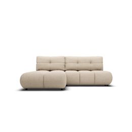ECKSOFA CORSO L-S Beige Boucle-Stoff mit Schlaffunktion