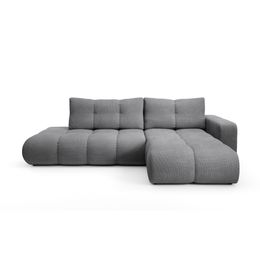 ECKSOFA DUCA R-S Grau Chenille mit Schlaffunktion