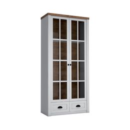 GESCHIRRSCHRANK L&eacute;andre Wei&szlig; und Holz