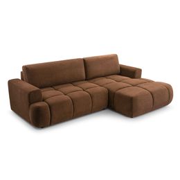 ECKSOFA VASTO Braun Geflochtener Stoff mit Schlaffunktion
