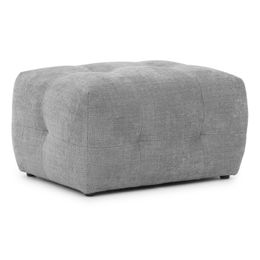 POLSTERHOCKER Kozy im Bumpy-Design aus weichem Hellgrau Chenille-Stoff
