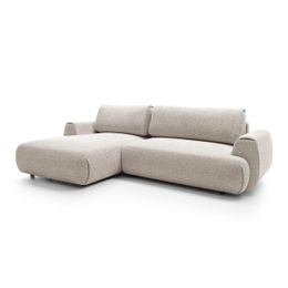 ECKSOFA ZEST Grau Geflochtener Stoff mit Schlaffunktion