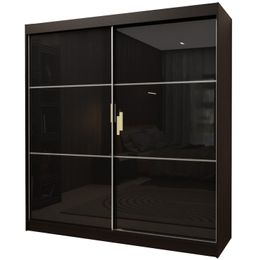 SCHWEBET&Uuml;RENSCHRANK VITALE 200/216/61 cm 2-t&uuml;rig Schwarz