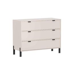 KOMMODE MINO 109/85/45cm mit 3 Schubladen T&uuml;ren Beige