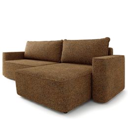 ECKSOFA BELARO BL Braun Chenille mit Schlaffunktion