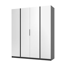 DREHT&Uuml;RENSCHRANK CAGLIARI 200/239/61,9cm 4-t&uuml;rig mit Spiegel Schwarz