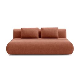 BETTSOFA ATOMO Orange Chenille-Stoff mit Schlaffunktion