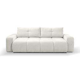 BETTSOFA DUCA Beige Chenille-Stoff mit Schlaffunktion