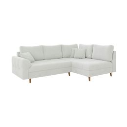 ECKSOFA Henrik Wei&szlig; Boucle - Ottomane rechts