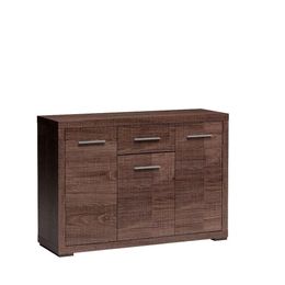 KOMMODE SALERNO 127,5/91/40,5cm mit 2 Schubladen 2 T&uuml;ren Braun