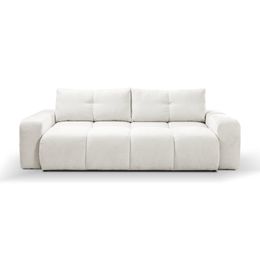 BETTSOFA DUCA Creme Chenille-Stoff mit Schlaffunktion