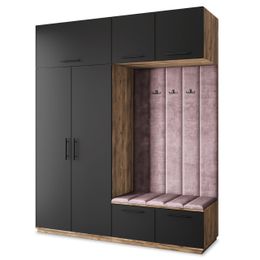 GARDEROBENSCHRANK REMA 200/240/60 cm Modern Garderobe-Set Eiche Lefkas