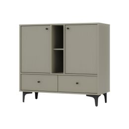 KOMMODE TORINO 100/94/41 cm mit 2 Schubladen 2 T&uuml;ren Hellgr&uuml;n