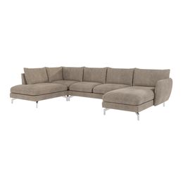 WOHNLANDSCHAFT Elou Dunkelbeige Microfaser