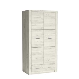 DREHT&Uuml;RENSCHRANK ZERI 96/192/58 cm 2-t&uuml;rig Eiche Bianco