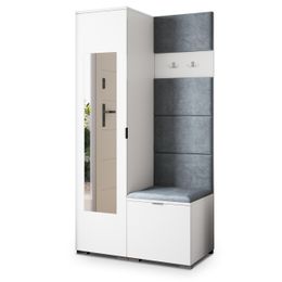 GARDEROBENSCHRANK VIRA 95/181/51 cm Modern Garderobe-Set Wei&szlig;