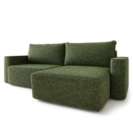 ECKSOFA BELISE BL Gr&uuml;n Chenille mit Schlaffunktion