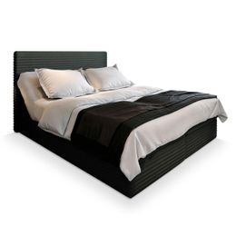 BOXBETT MILARA 160x200 cm mit Matratze und Topper - Schwarz