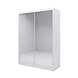 SCHWEBET&Uuml;RENSCHRANK BELLINA 160/216/61 cm 2-t&uuml;rig mit Spiegel Wei&szlig;