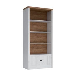B&Uuml;CHERREGAL L&eacute;andre Wei&szlig; und Holz