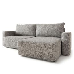 ECKSOFA BELISE BL Hellgrau Chenille mit Schlaffunktion